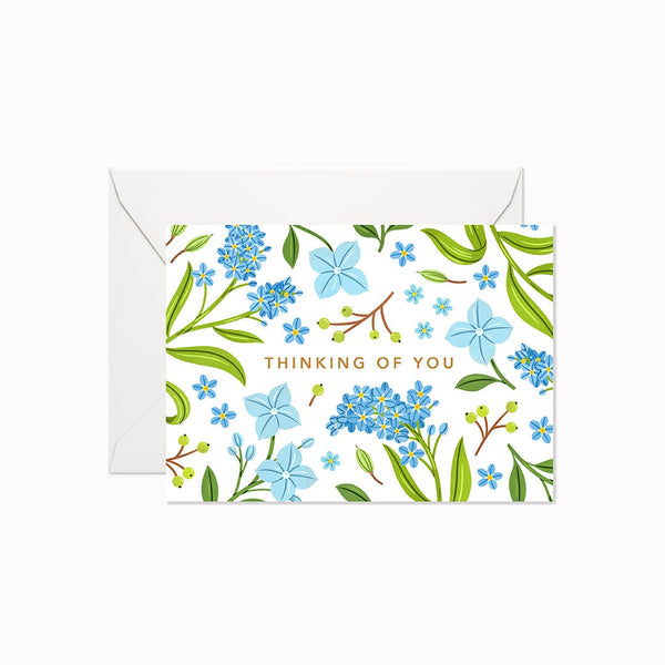 Blue Floral Thinking of You | Mini Card - Living Fresh Home Goods ...